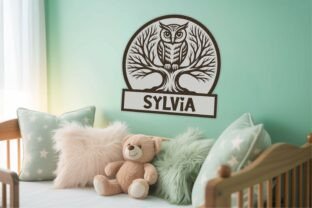 Owl Laser Cut File SVG DXF PNG Name Sign Graphic by TonisArtStudio ...