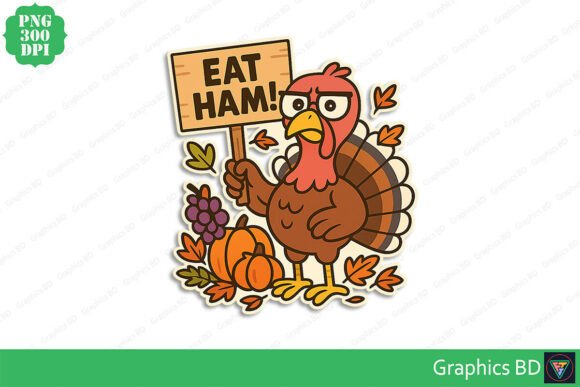 Eat Ham Turkey Thanksgiving PNG Graphic by Graphics BD · Creative Fabrica