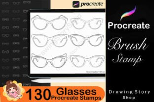 130 Procreate Glasses Stamp Brushes Graphic by DrawingStoryShop ...
