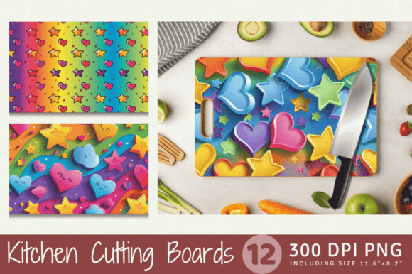 505 Vintage Kitchen Cutting Board Design Designs & Graphics