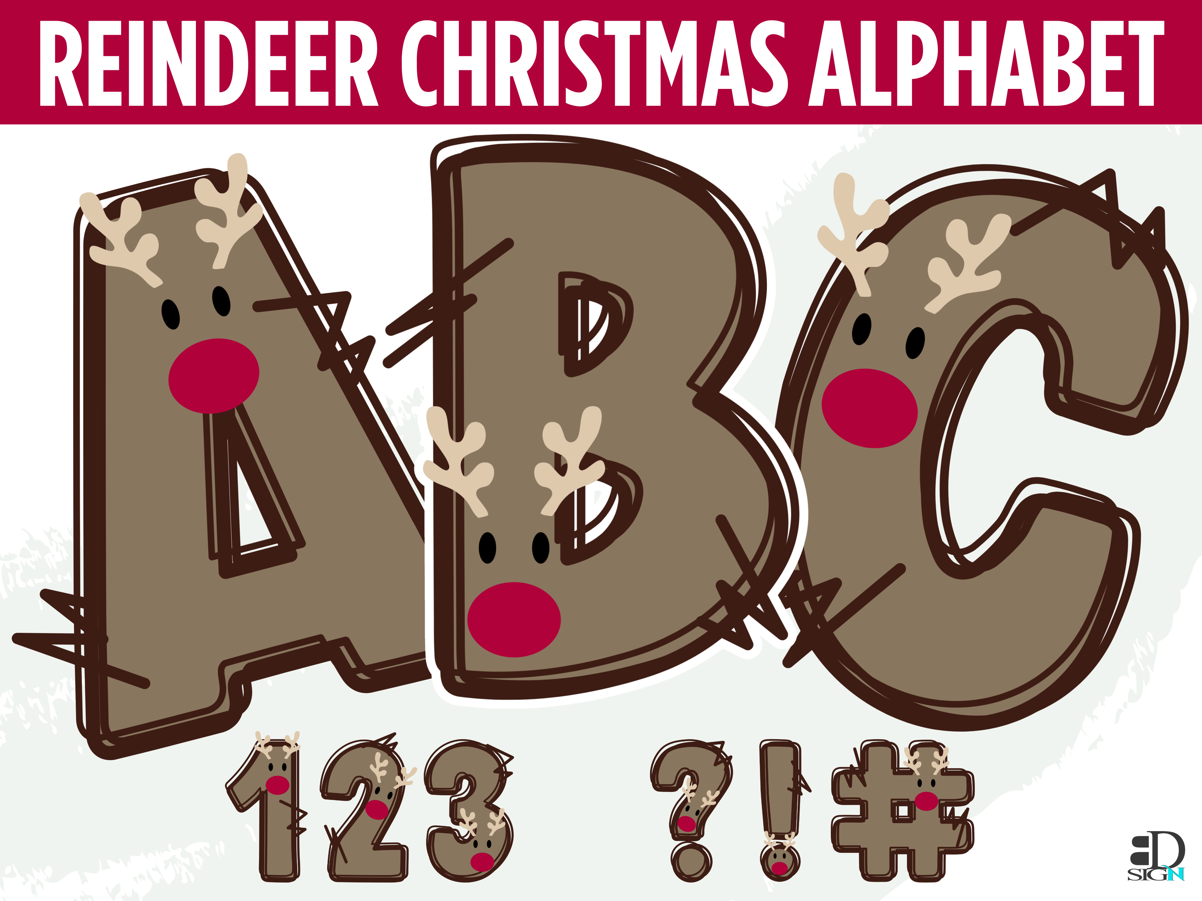 Reindeer Christmas Alphabet PNG Graphic by BDSign · Creative Fabrica