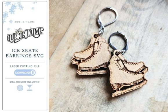 Ice Skate Earrings SVG · Creative Fabrica