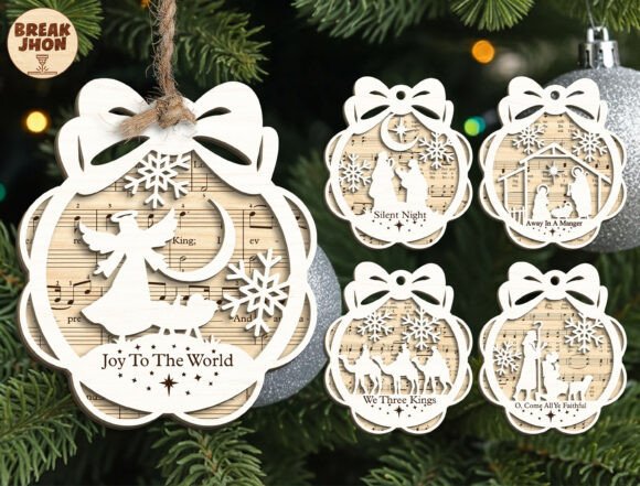 Christmas Animal Ornament Laser Cut SVG · Creative Fabrica