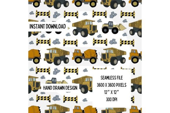 Construction Truck Seamless Pattern Graphic by goldenpeakdesignco ...
