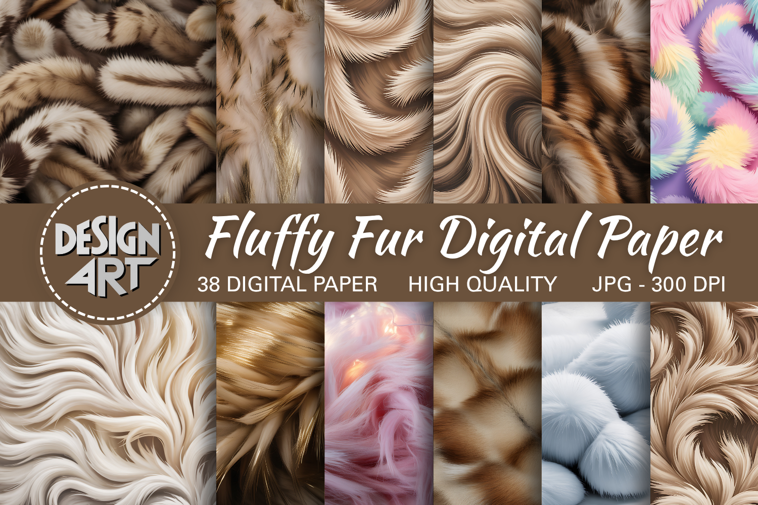 Fluffy Fur Digital Paper Bundle Graphic by Design Art · Creative Fabrica