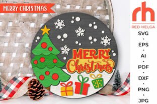 Merry Christmas SVG, Xmas Tree Door Sign · Creative Fabrica
