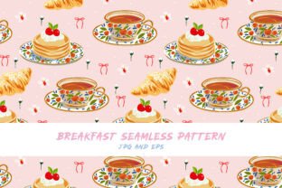 Cute Breakfast Seamless Vector Pattern Graphic by TinyLemonDisco ...
