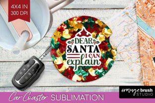Funny Christmas Quote Car Coaster PNG Graphic by Orange Brush Studio ...