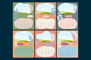 Aesthetic Calendar Canva Frame Template Graphic by The Kazis Kraft ...