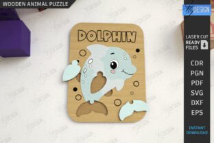 Kids Blocks Puzzle with Animal Laser Cut · Creative Fabrica
