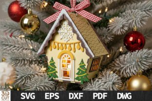 3D Christmas House Ornament Bundle · Creative Fabrica
