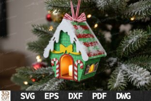 3D Christmas House Ornament Bundle · Creative Fabrica