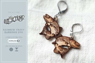 Rainbow Trout Earrings SVG · Creative Fabrica