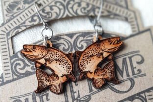 Rainbow Trout Earrings SVG · Creative Fabrica