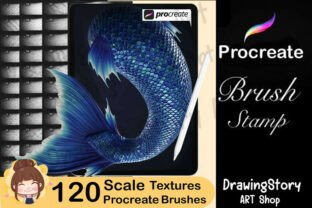 120 Procreate Scale Textures Mermaid Graphic by DrawingStoryArt ...
