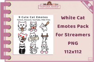 White Cat Emotes Pack for Streamers Graphic by Fordacutie Goodies ...