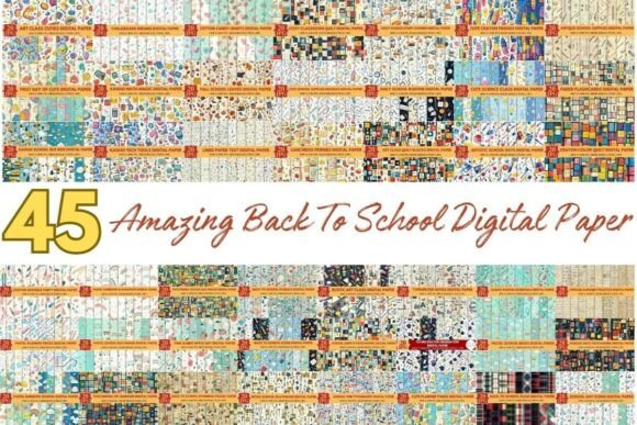 Back to School Digital Paper Mega Bundle Bundle · Creative Fabrica