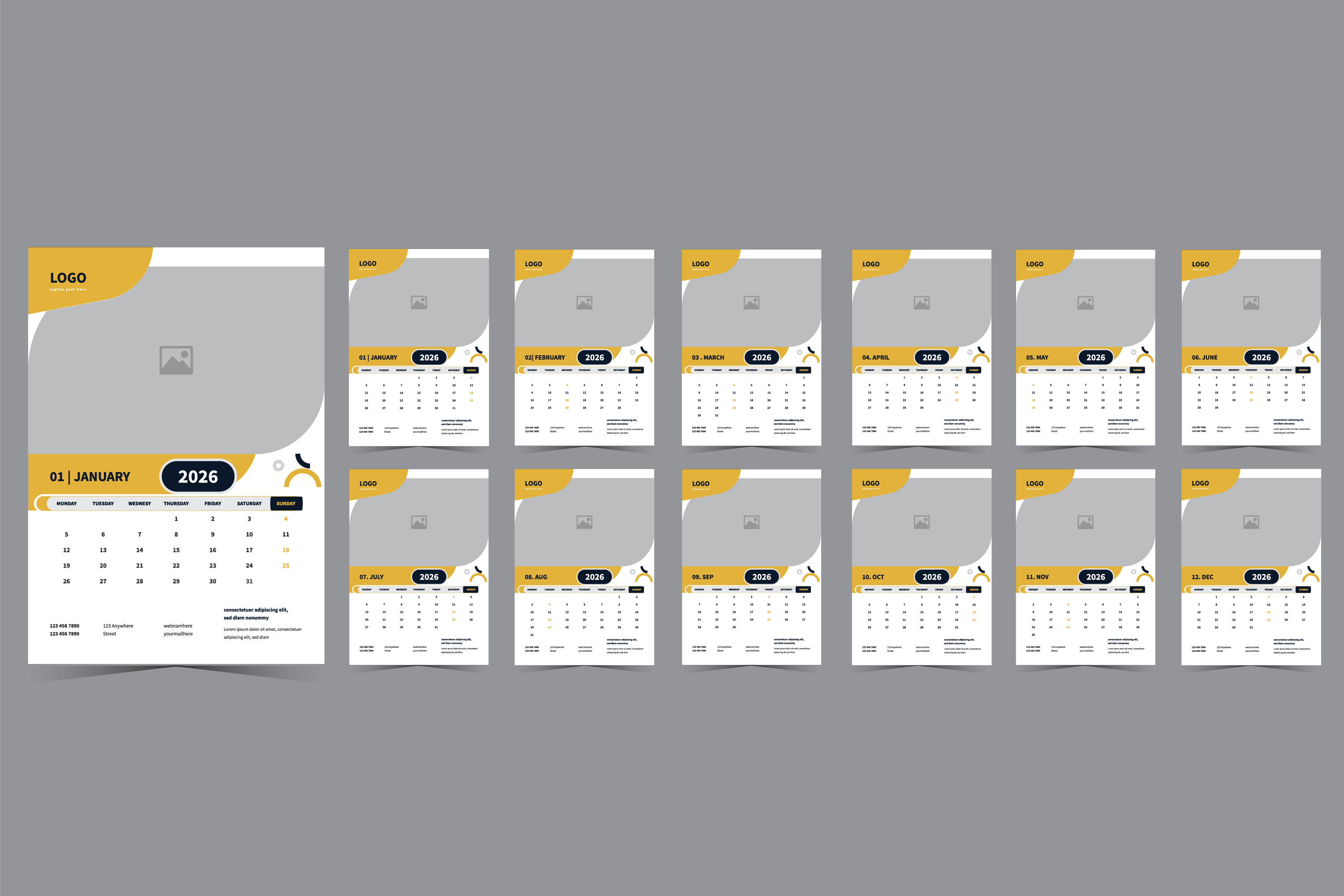 2026 Calendar Template, 2026 Year Calend Graphic by ietypoofficial ...