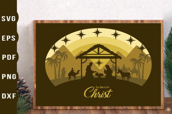 Christmas Nativity 3D Light Box SVG · Creative Fabrica