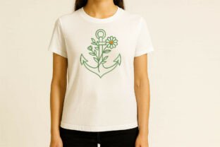 Floral Anchor Embroidery Design · Creative Fabrica