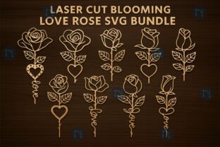 Laser Cut Blooming Love Rose SVG Bundle · Creative Fabrica