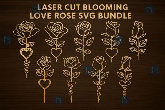 Laser Cut Blooming Love Rose SVG Bundle · Creative Fabrica