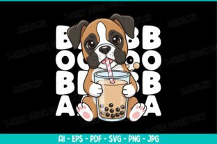 Kawaii Boxer Drinking Bubble Tea SVG Graphic by T-shirt Design Point ...