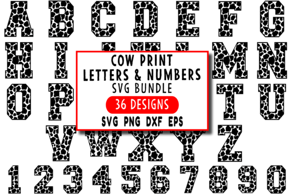 Cow Print Letters and Numbers SVG Graphic by ProFonts · Creative Fabrica