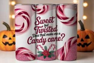 Sweet but Twisted Candy Cane Tumbler Graphic by Marino · Creative Fabrica