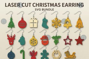 Laser Cut Christmas Earring SVG Bundle · Creative Fabrica
