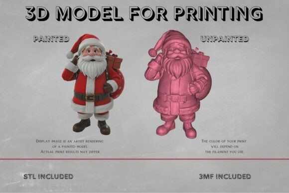 Santa Claus 3D Print Model STL · Creative Fabrica