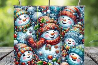 Cute Snowman Family Winter Scene Tumbler Graphic by MOON CREATION ...