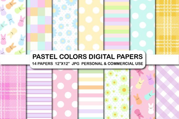 Pastel Colors Pattern Papers Light Color Graphic by bestgraphicsonline ...