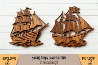 Sailing Ships Laser Cut SVG · Creative Fabrica