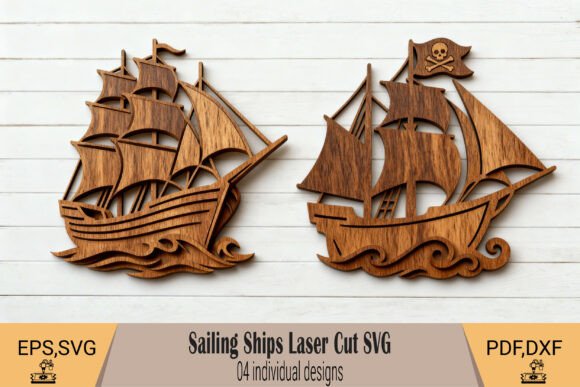 Sailing Ships Laser Cut SVG · Creative Fabrica