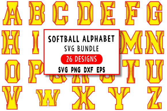 Softball Alphabet SVG Files Graphic by ProFonts · Creative Fabrica