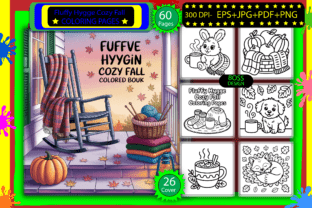 🌰 Fluffy Hygge Cozy Fall Coloring Pages Gráfico por BOSS DESIGN ...