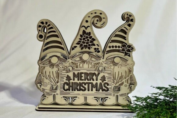 Laser Cut File Christmas Gnome · Creative Fabrica