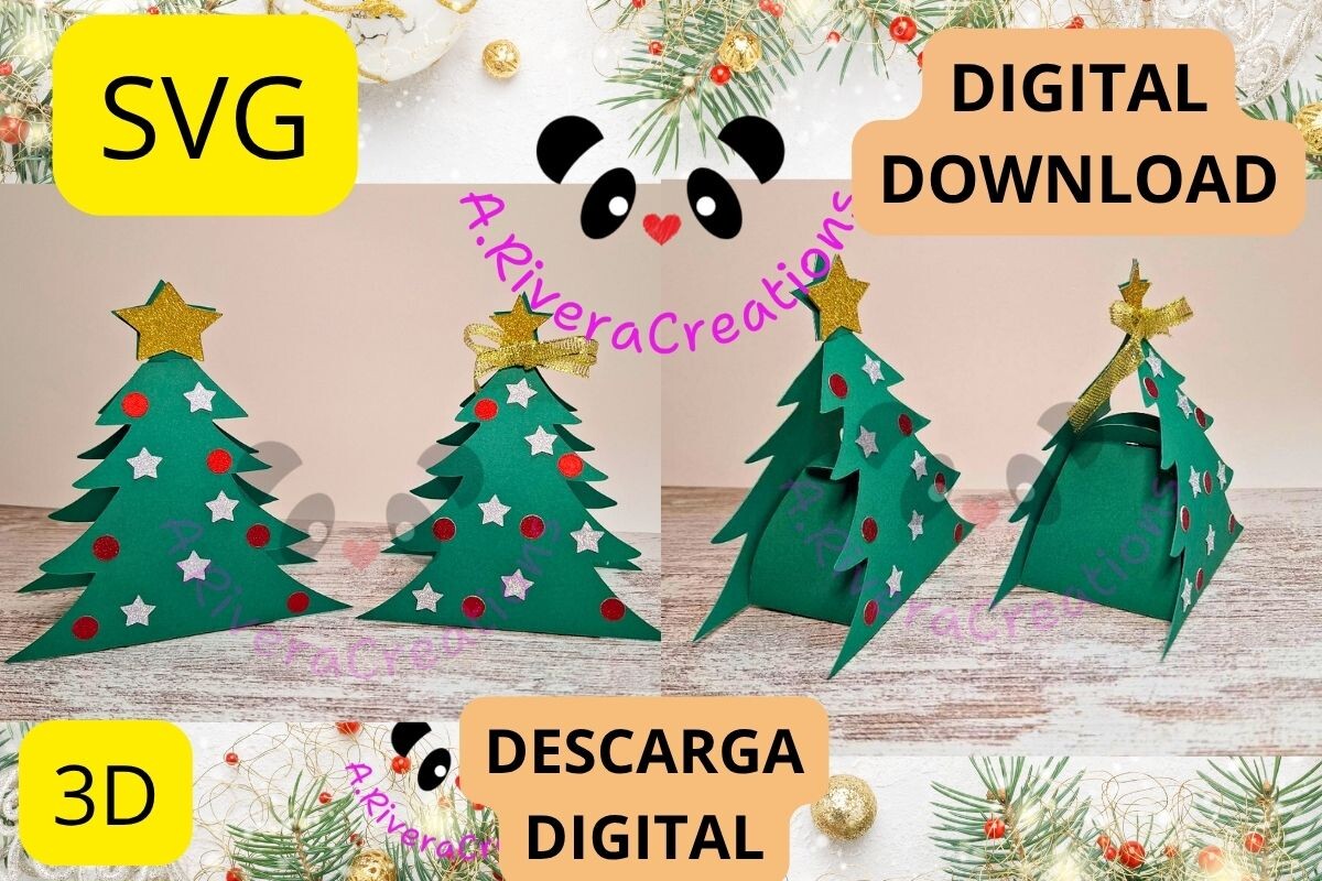 🎄Christmas Tree Gift Box SVG 🎄 · Creative Fabrica