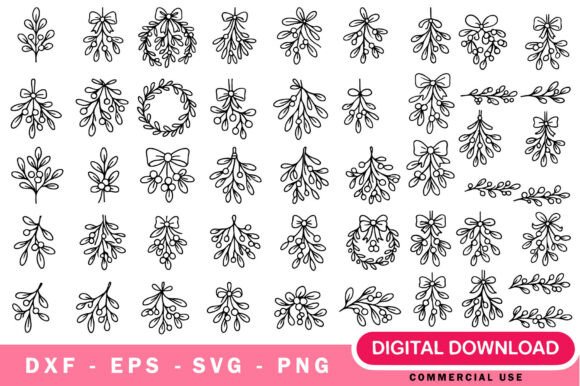 Christmas Mistletoe SVG Bundle Graphic by SVGDesignRocket · Creative ...