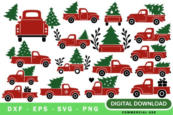 Red Truck Christmas SVG Bundle Graphic by SVGDesignRocket · Creative ...