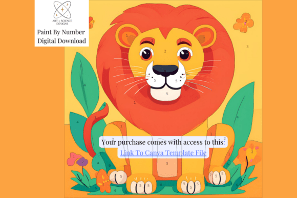 Lion Paint or Color by Number Graphic by ArtInScienceDesigns · Creative ...