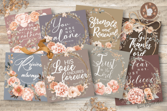Printable Bible Verse Bookmarks Set #564 Graphic by Nann Digital Art ...