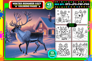 🦌 Winter Reindeer Cozy Coloring Pages Grafik Von BOSS DESIGN · Creative ...