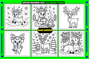 🦌 Winter Reindeer Cozy Coloring Pages Grafik Von BOSS DESIGN · Creative ...