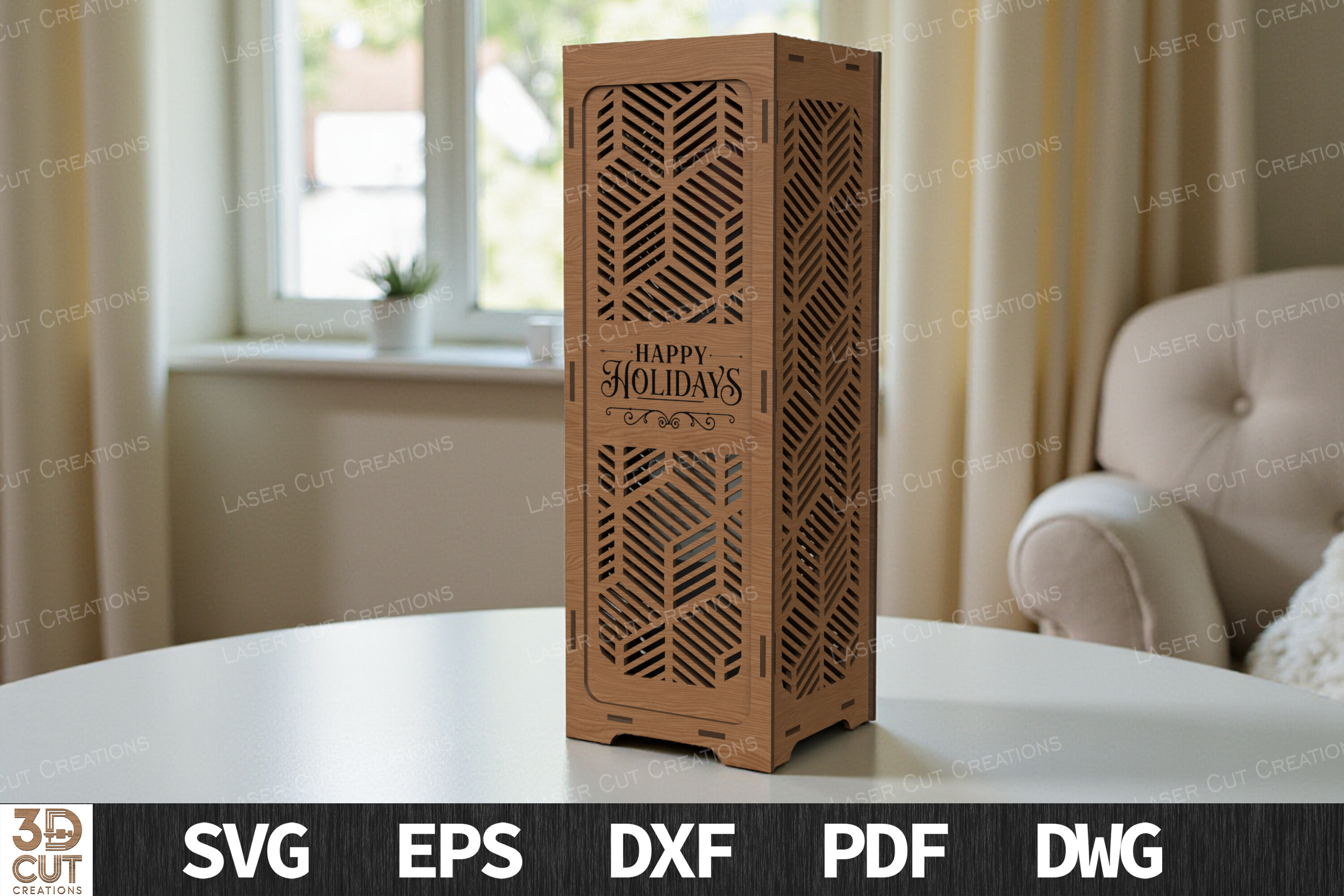 Laser Cut Wine Gift Box SVG · Creative Fabrica