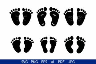 Baby Feet Heart SVG Bundle Graphic by Silhouette Station · Creative Fabrica
