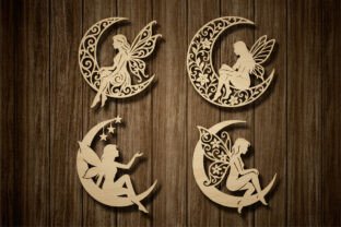 Fairy on Moon Laser Cut SVG · Creative Fabrica