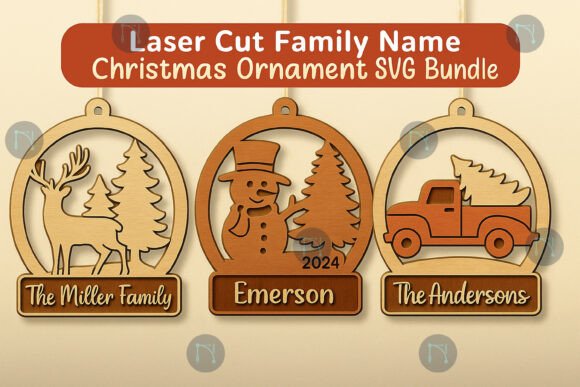 Family Christmas Ornament SVG Bundle · Creative Fabrica