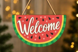 Watermelon Welcome Summer Door Sign SVG · Creative Fabrica